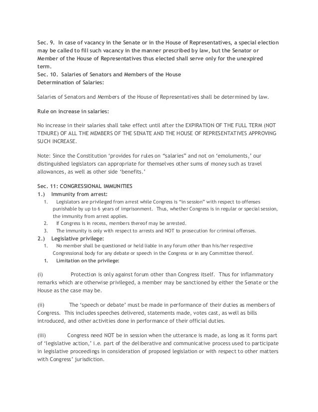 Article VI Legislative