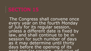 Article vi – legislative department | PPT