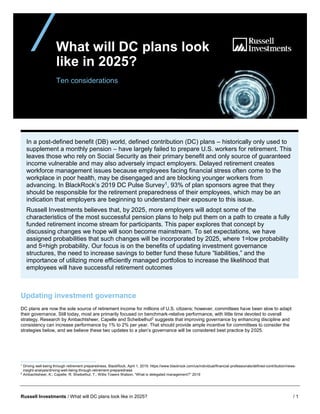 DC plans in 2025: How governance, savings, and portfolios will evolve | PDF