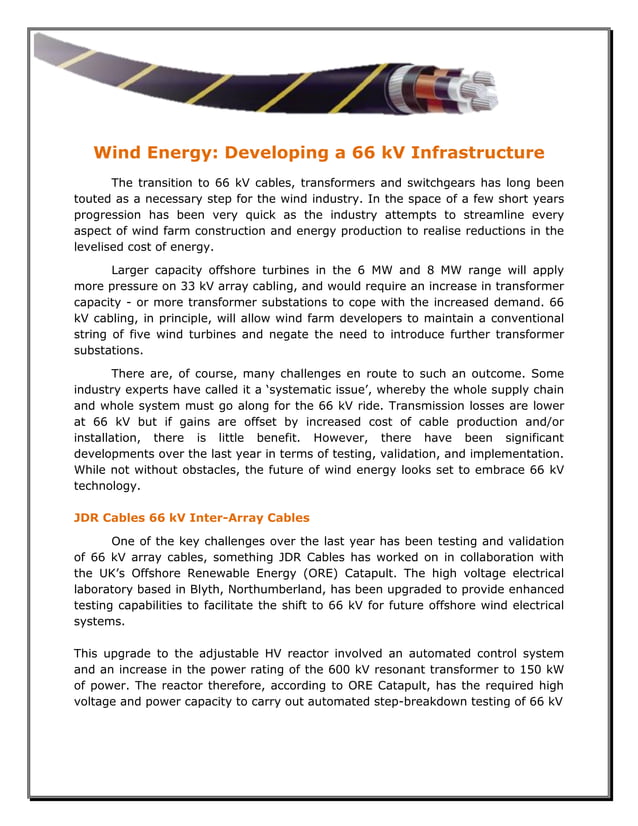 Developing a 66 kV infrastructure | PDF