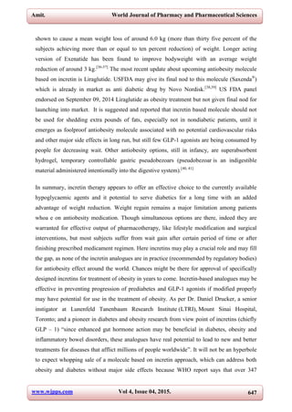 INCRETINS: ANTIOBESITY AND ANTIDIABETIC BLOCKBUSTERS | PDF