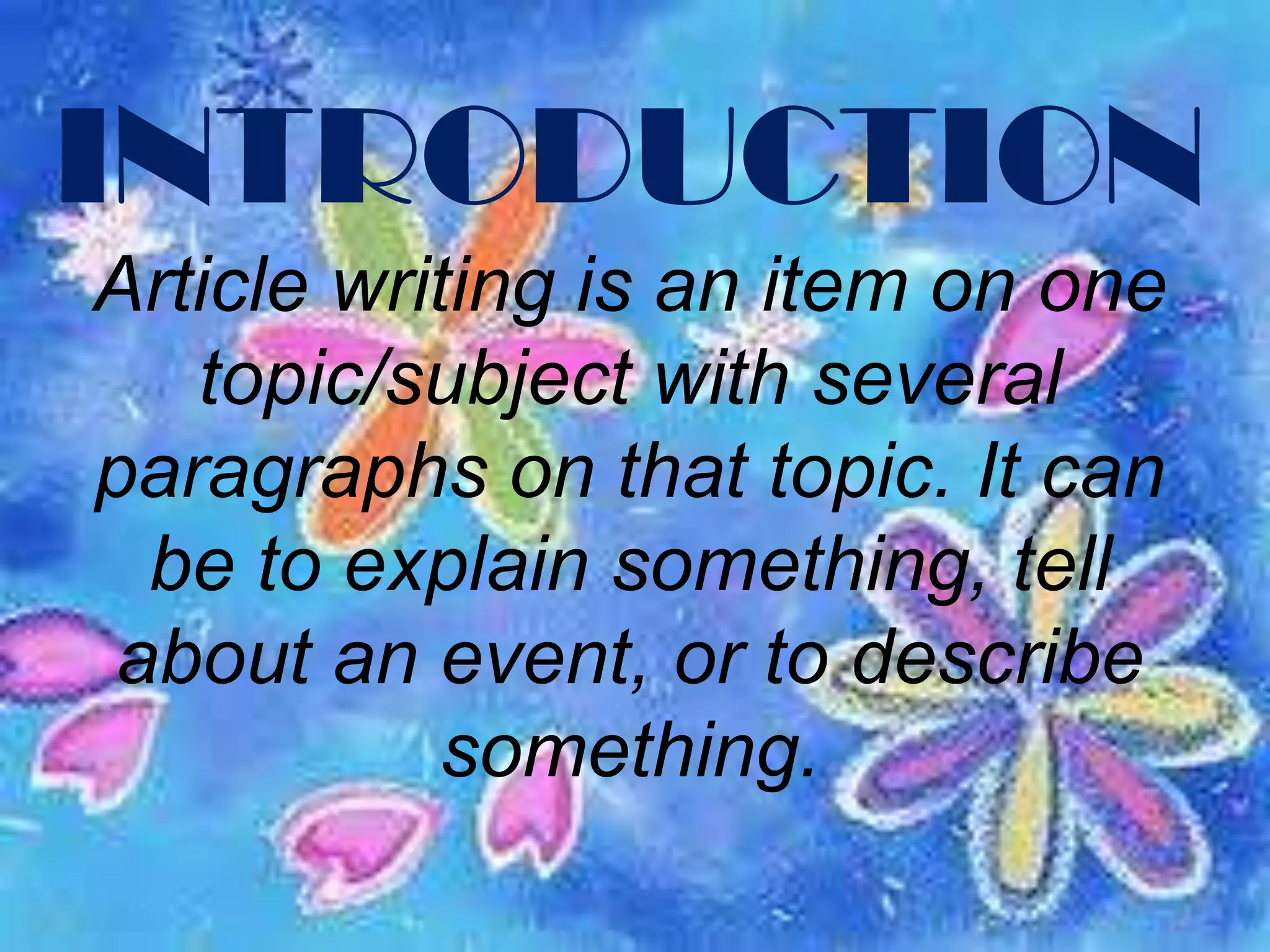 Article writing | PPT