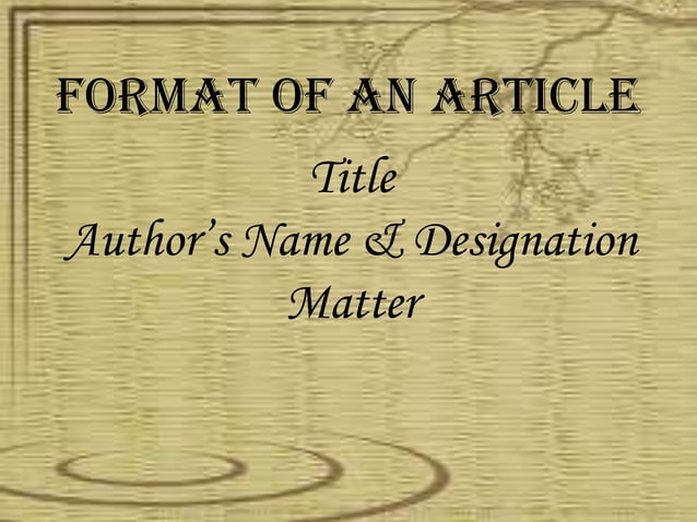 Article writing | PPT