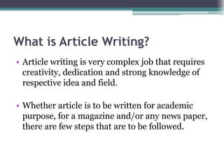 Article writing | PPT