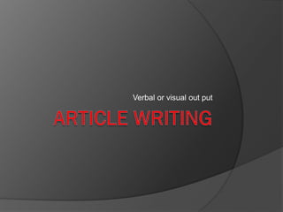 Article writing | PDF