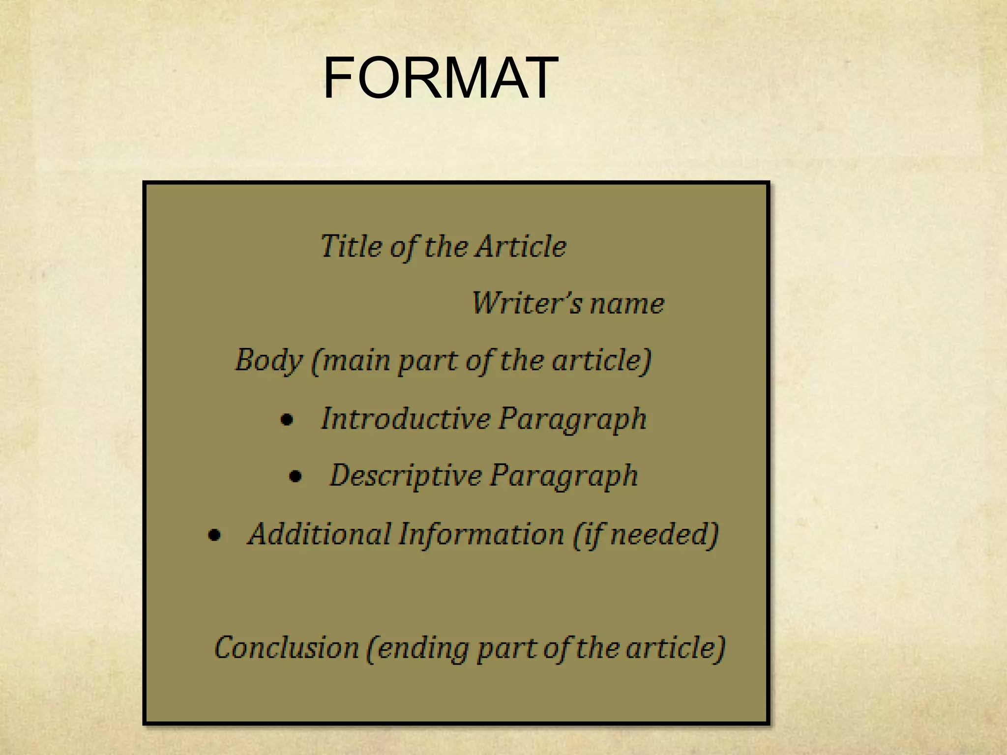 Article writing | PPT