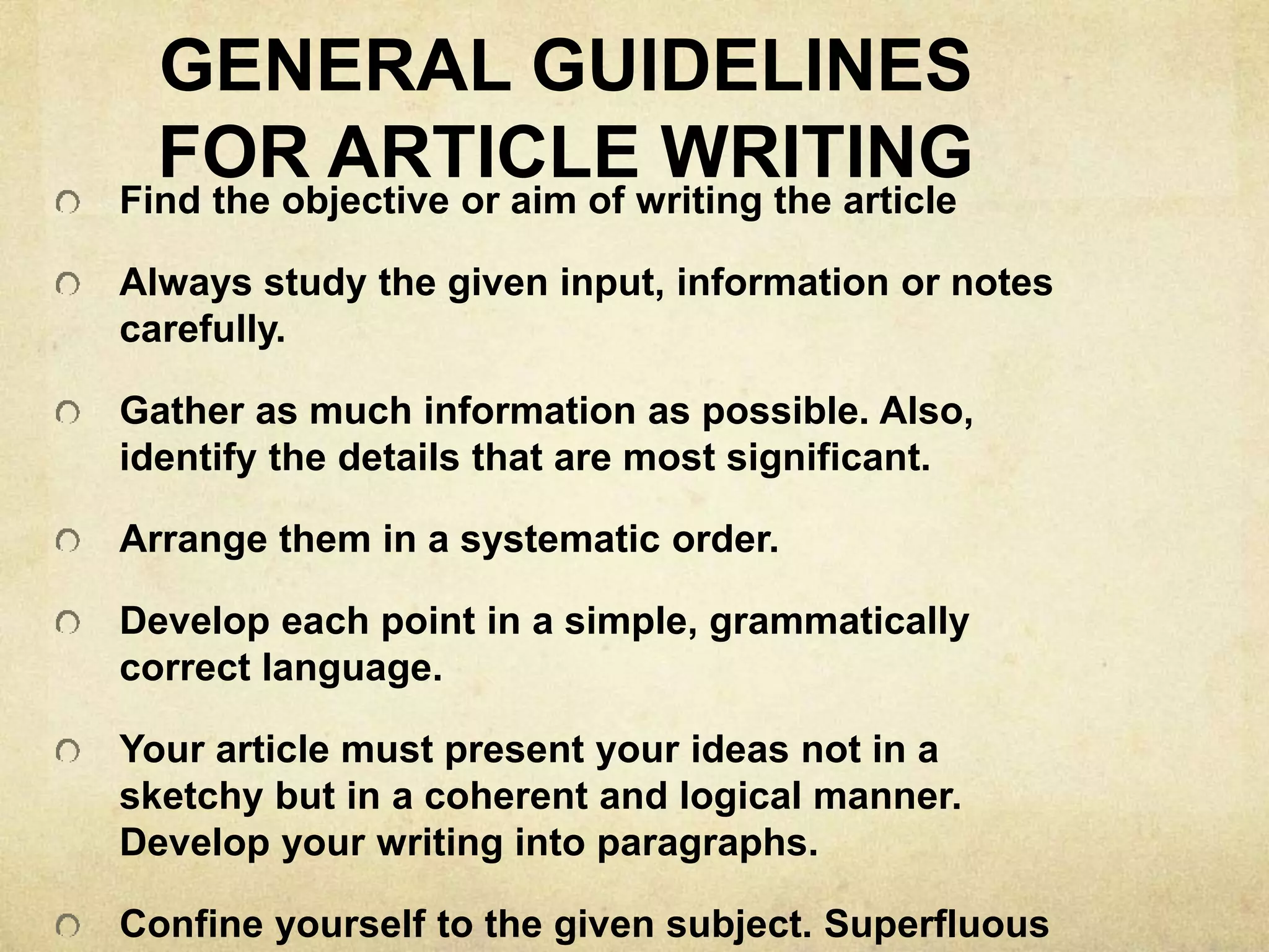 Article writing | PPT