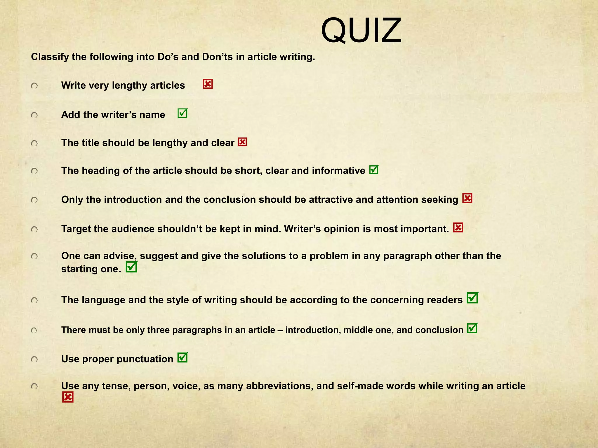 Article writing | PPT