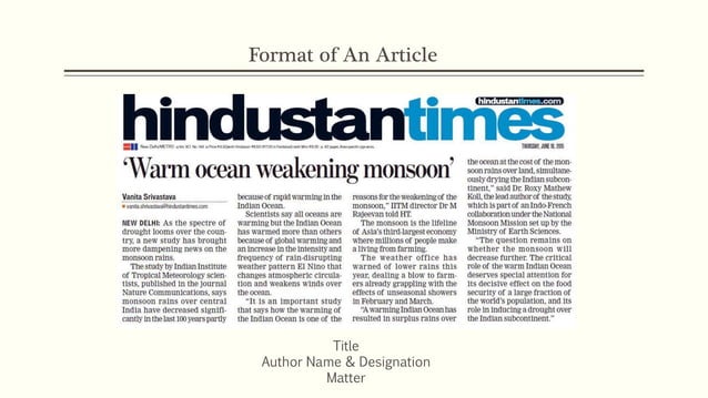 Article writing | PPT