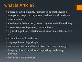 Article writing | PPTX