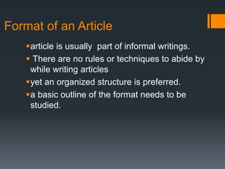 Article writing | PPTX