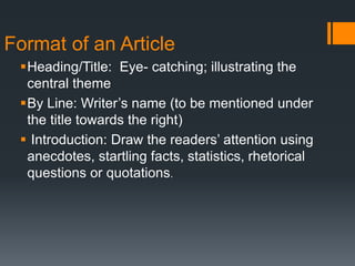 Article writing | PPTX