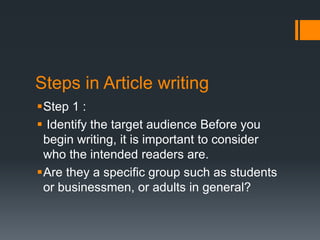 Article writing | PPTX