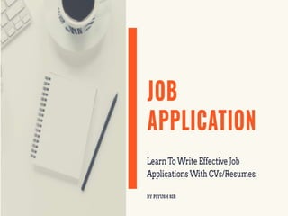 Job application writing lesson | PPTX