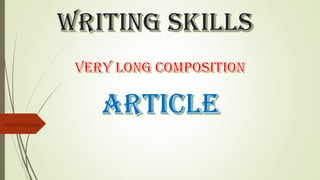 Article Writing.pdf CLASS 12 ENGLISH Guide | PDF