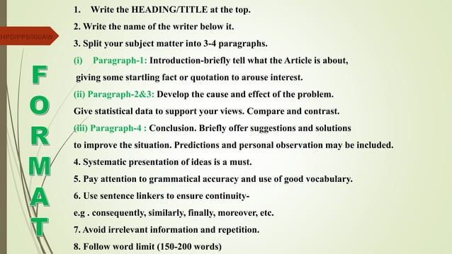 Article Writing.pdf CLASS 12 ENGLISH Guide | PDF | Secondary Education ...