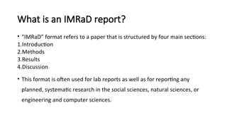 ARTICLE WRITING steps using IMRaD technical writing | PPT