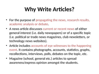 Article writing for IGCSE students.ppttt | PPTX