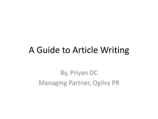Article writing a step by step guide | PDF