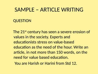 ARTICLE WRITING(2).pptxhhhhhhhshhhdhhhdhd | PPTX