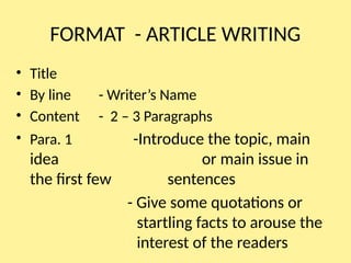 ARTICLE WRITING(2).pptxhhhhhhhshhhdhhhdhd | PPT