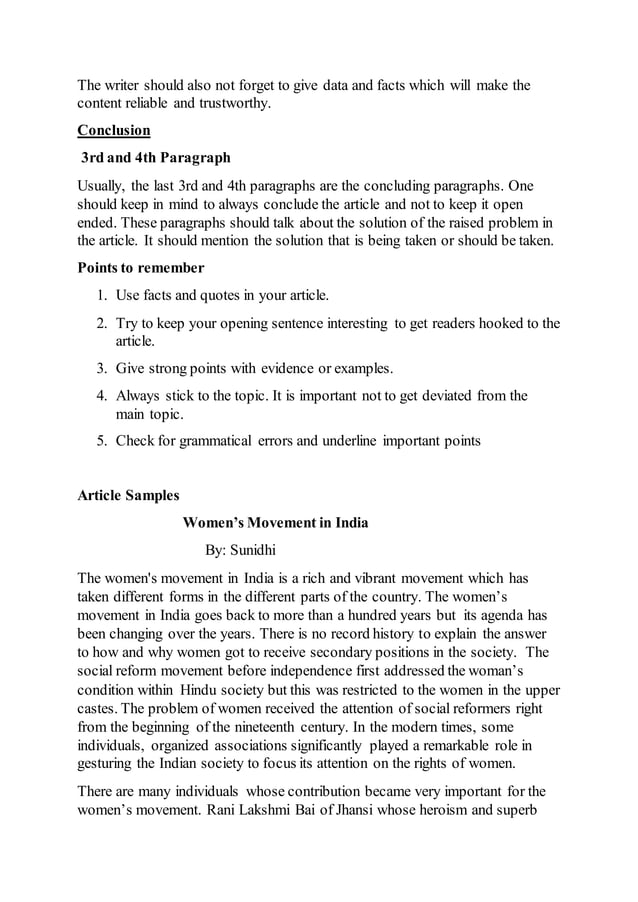 Article writing format | DOCX