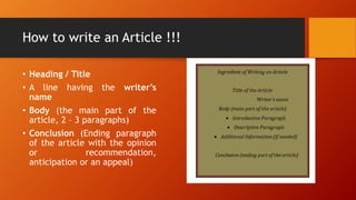 Article writing made easy | PPT
