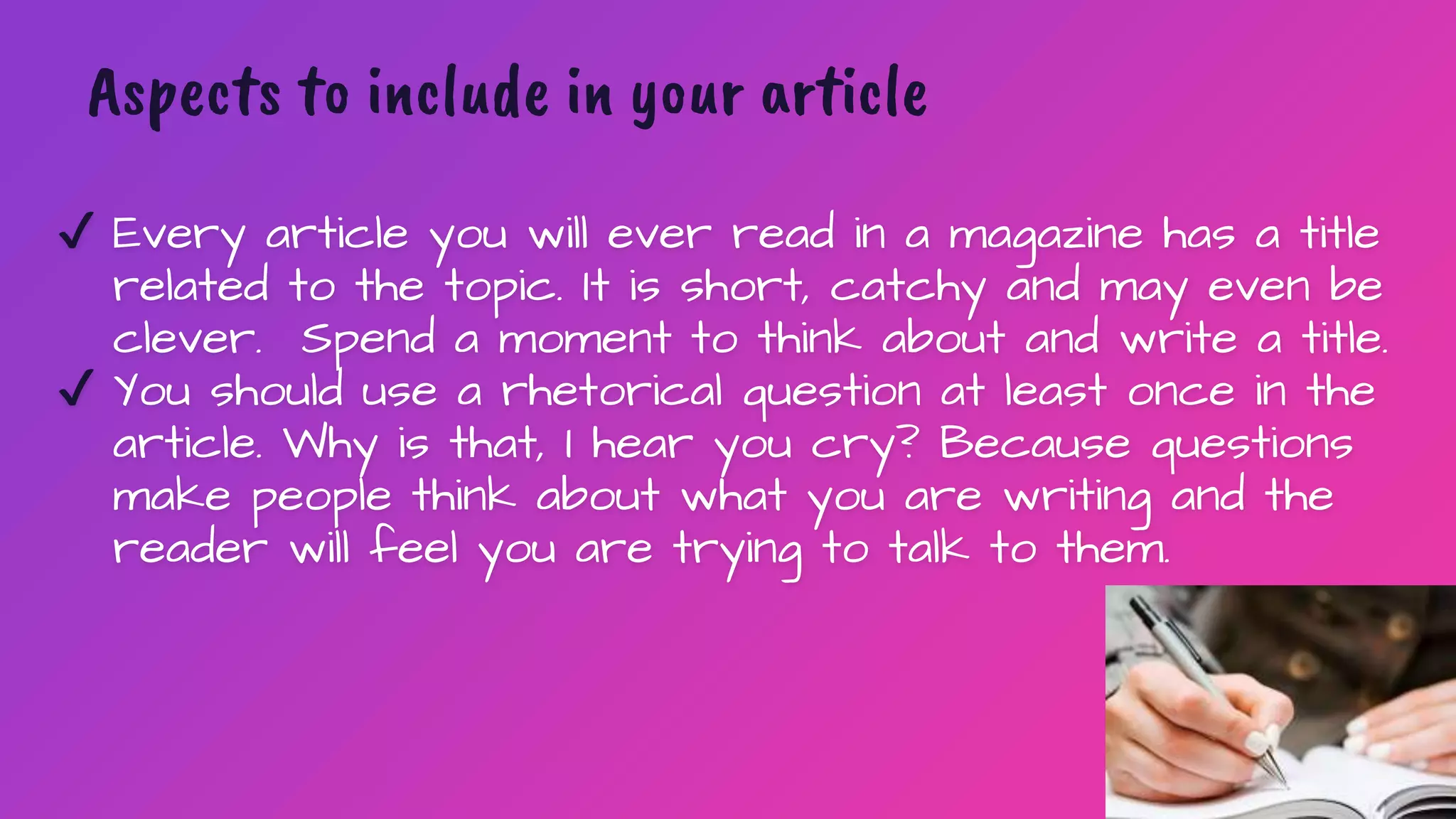 Article writing ppt | PPTX