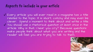Article writing ppt | PPTX