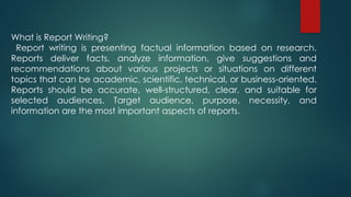 structure of article and report writing in a Research | PPTX