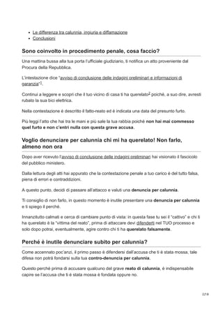 Quando si può denunciare una persona per CALUNNIA | PDF