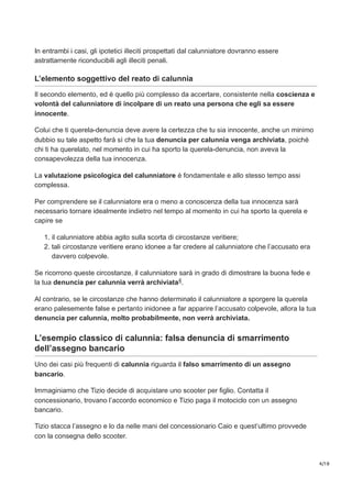 Quando si può denunciare una persona per CALUNNIA | PDF