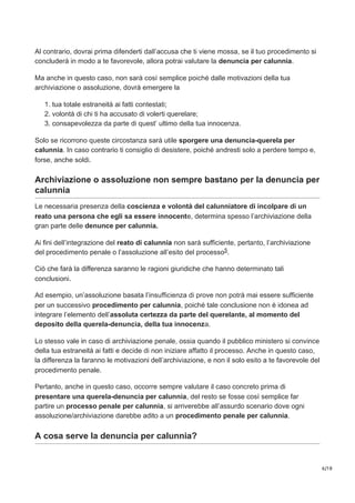 Quando si può denunciare una persona per CALUNNIA | PDF