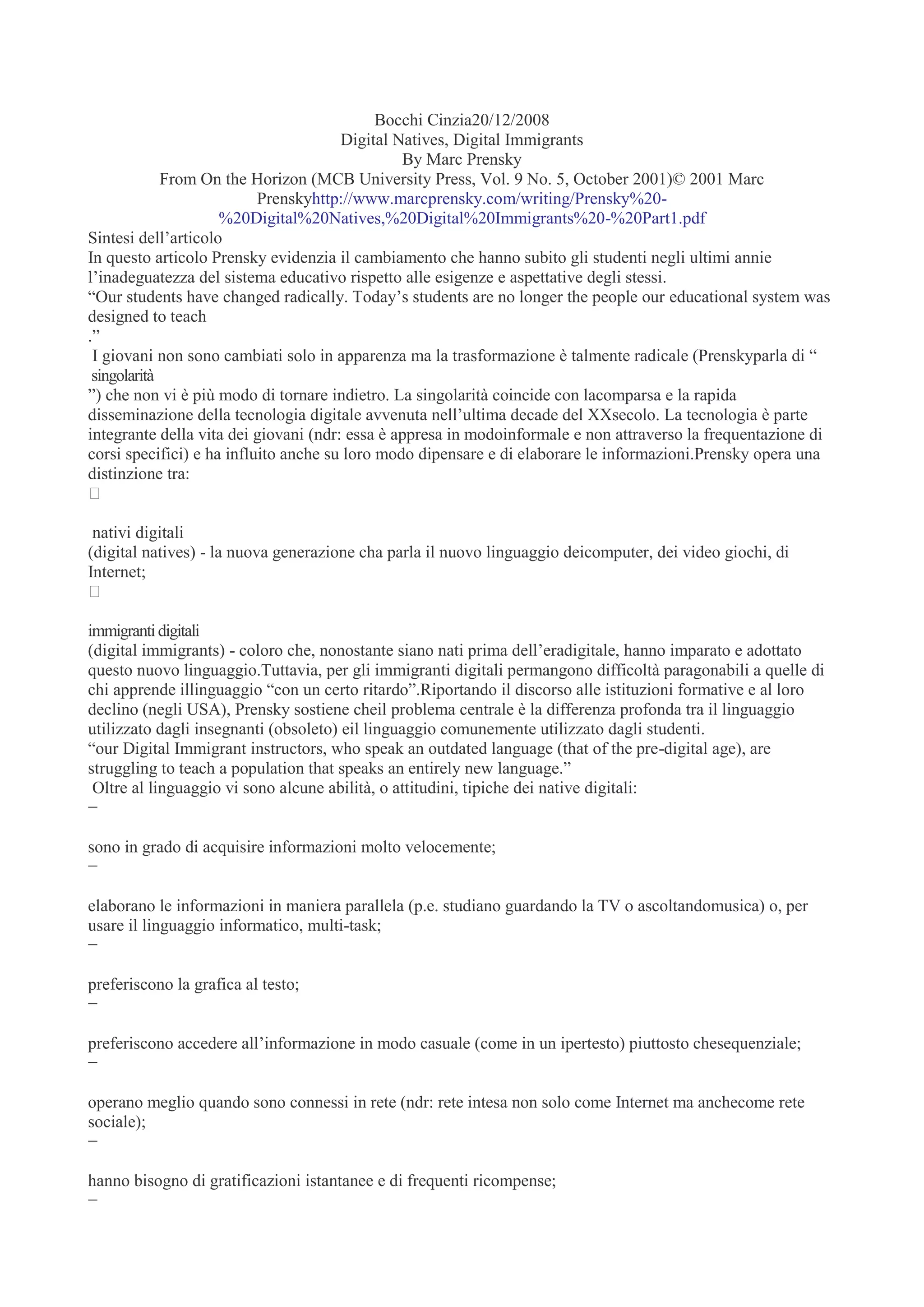 Articolo prenky | DOCX