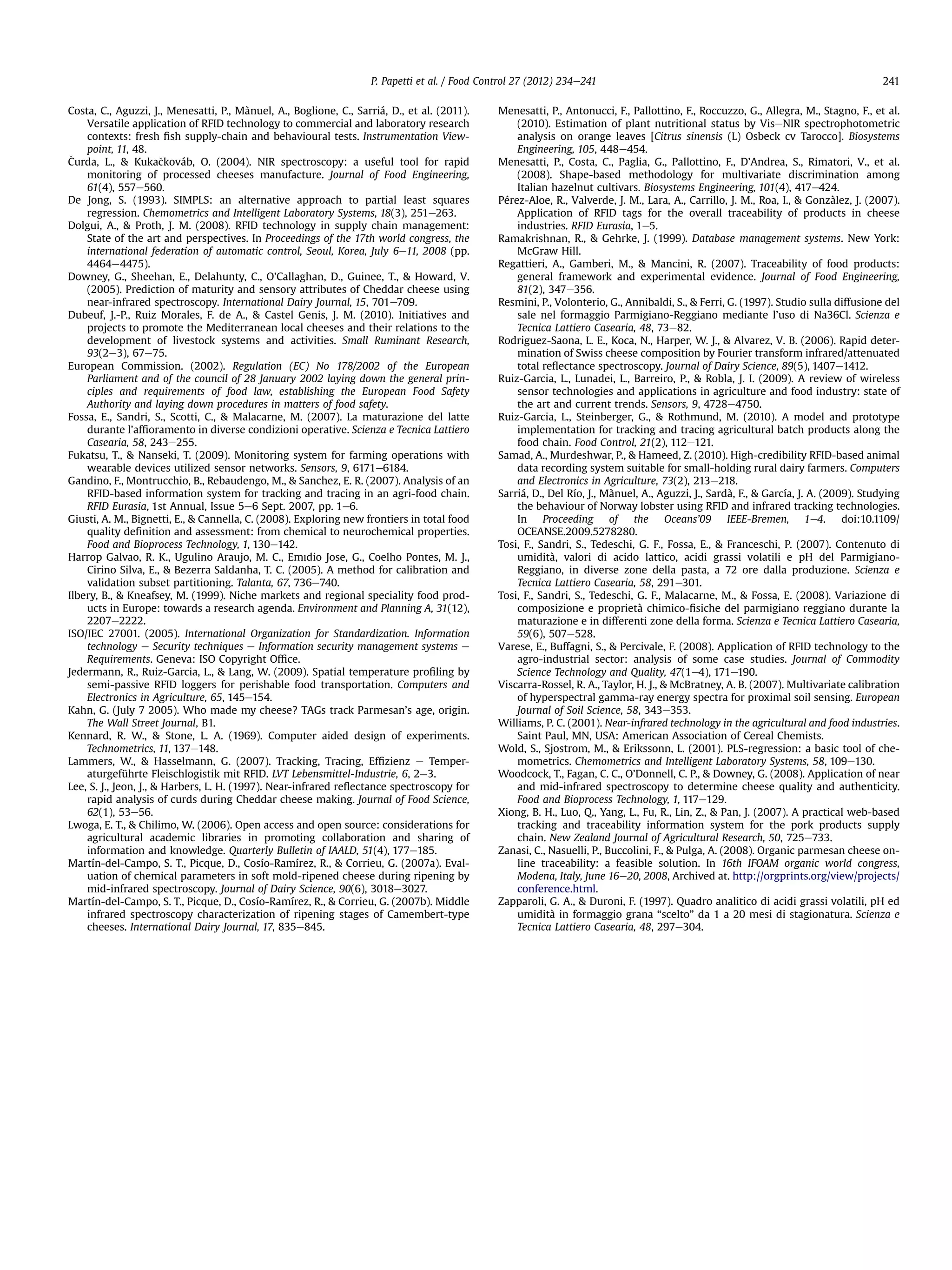 A RFID web-based infotracing system for the artisanal Italian cheese ...