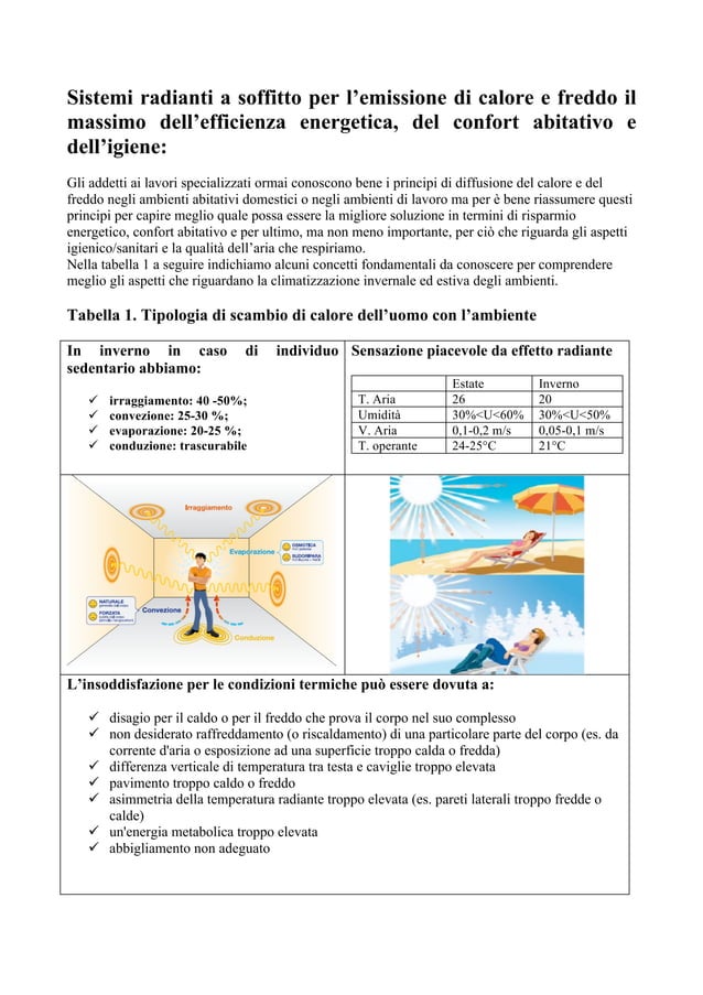 Articolo sistema radiante caldo freddo soffitto thermal-one | PDF
