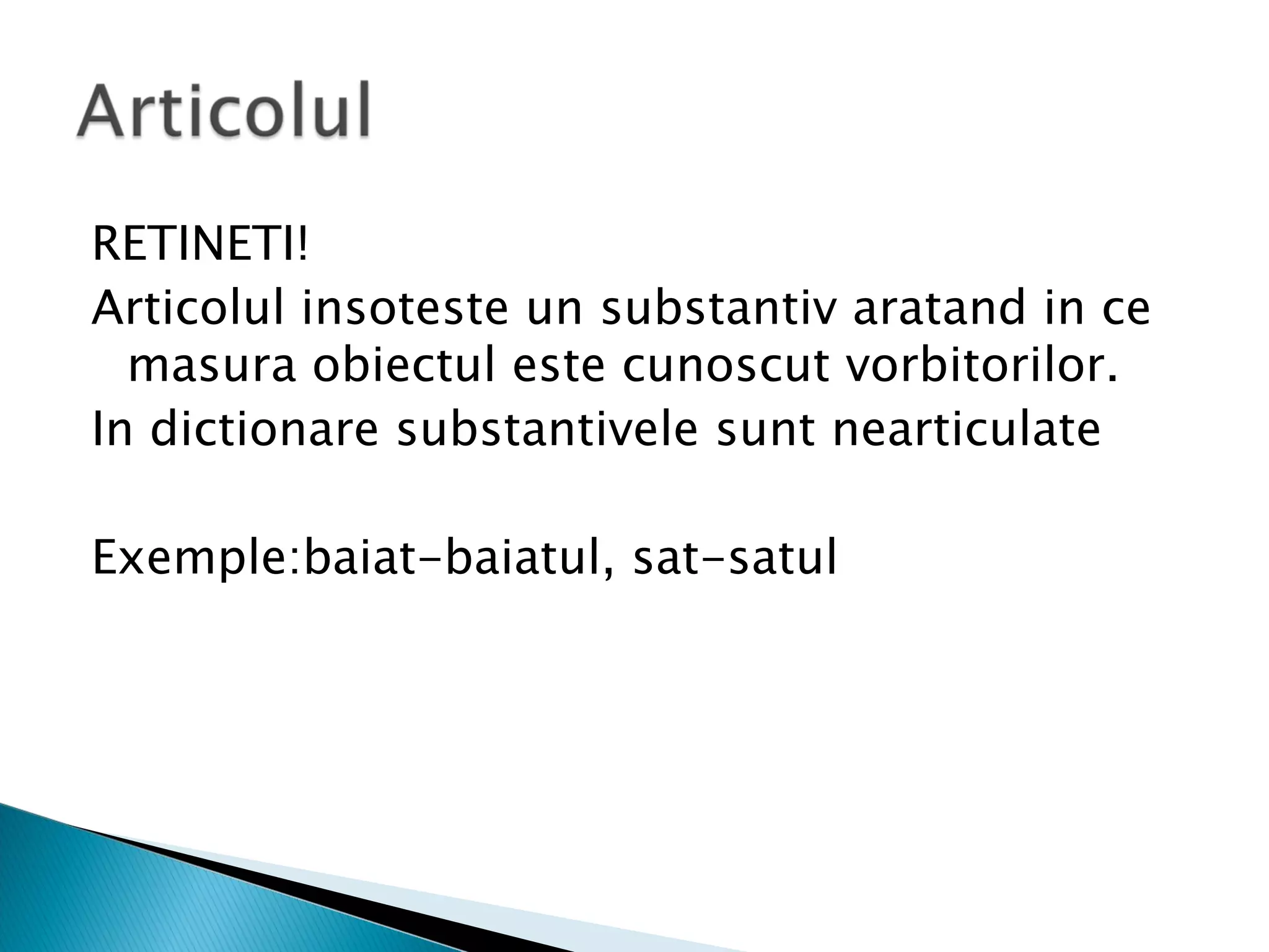 Articolul si prepozitia | PPT