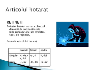 Articolul si prepozitia | PPT