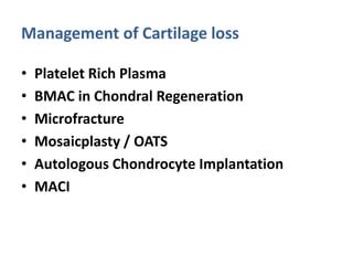 Articular cartilage injuries | PPTX