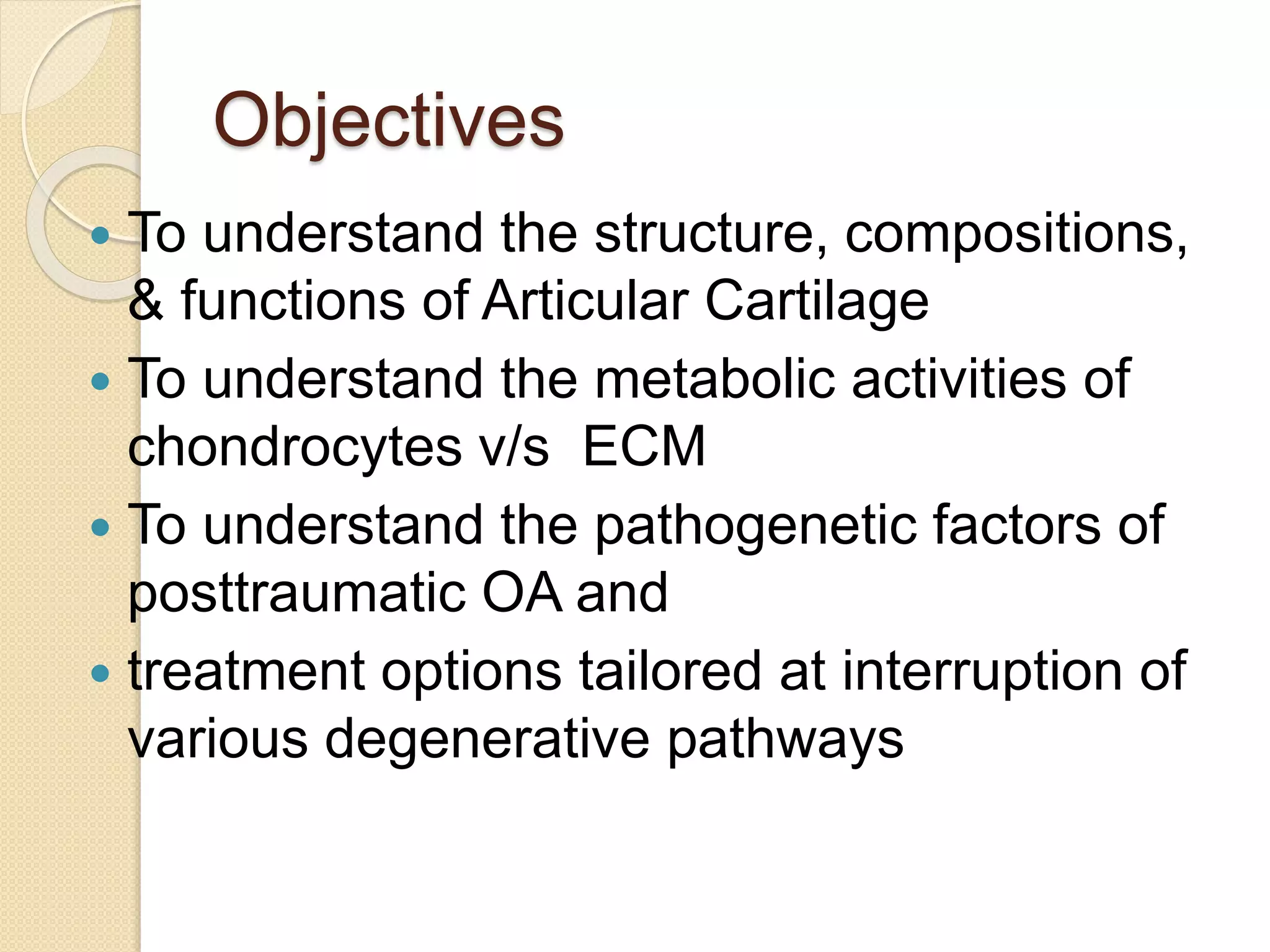 Articular Cartilage & Postraumatic Osteoarthritis | PPTX