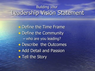 Articulating your Leadership Vision | PPT