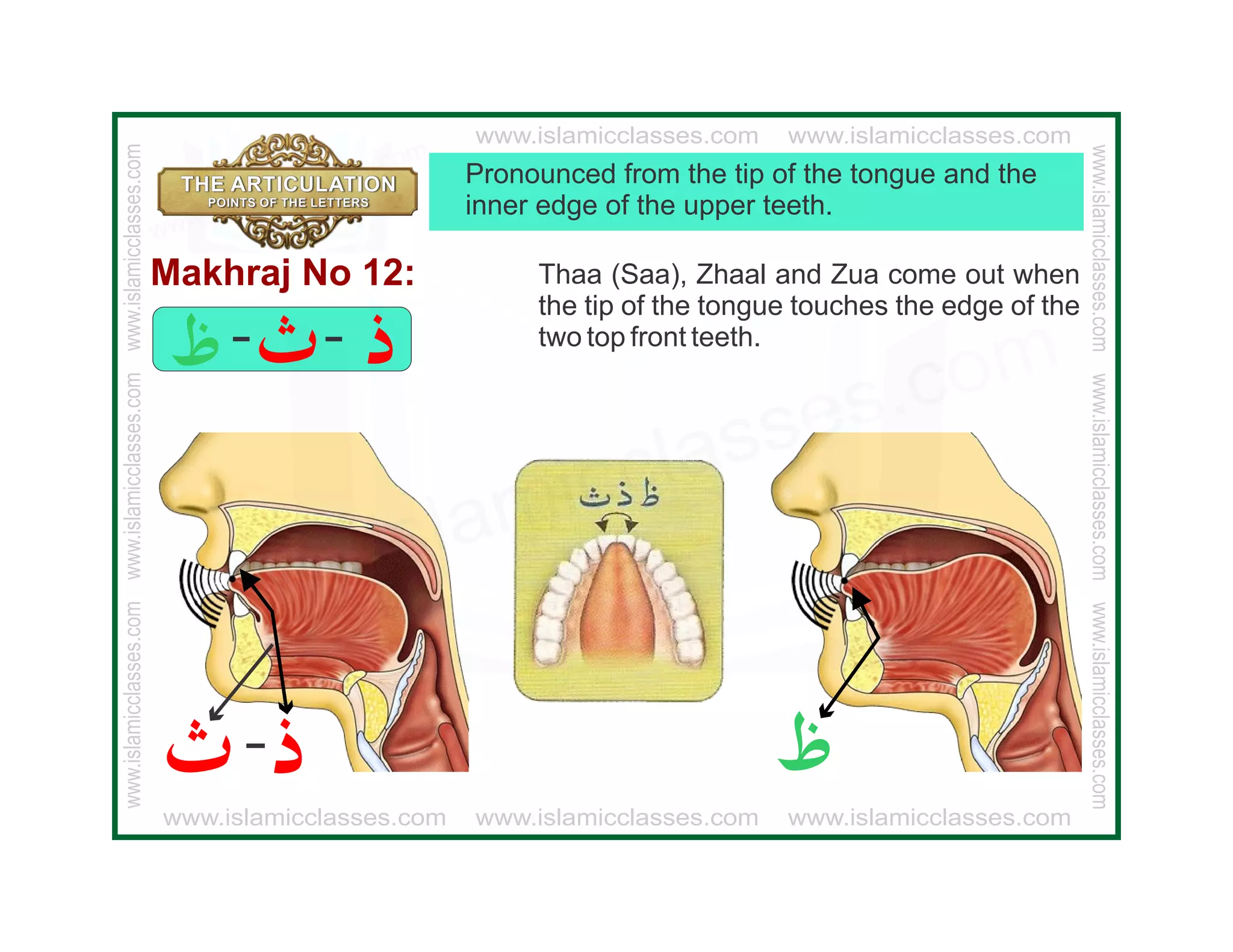 Articulation Points of Arabic Alphabet Letters, Makharij ul Huruf | PDF