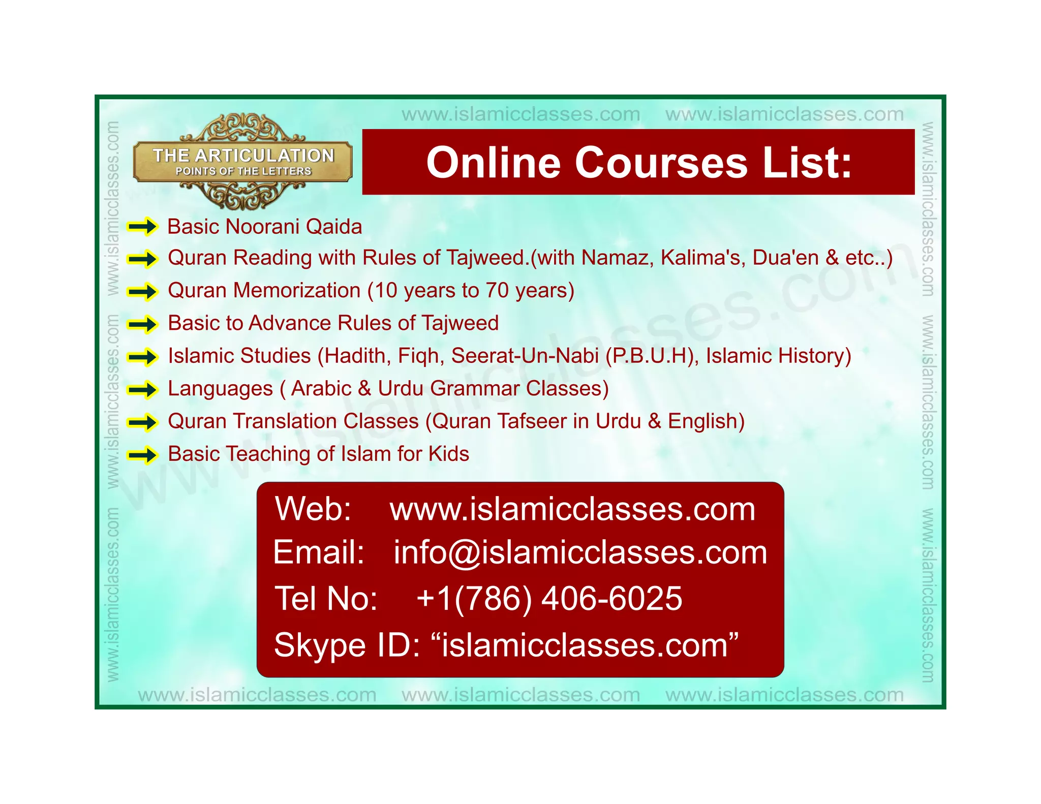 Articulation Points of Arabic Alphabet Letters, Makharij ul Huruf | PDF