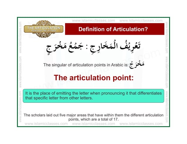 Articulation Points of Arabic Alphabet Letters, Makharij ul Huruf | PDF