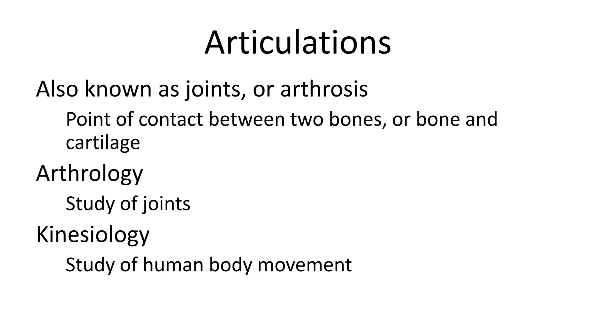 Articulations and movement | PPTX
