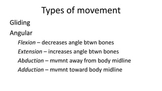 Articulations and movement | PPTX