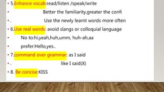 Articulation skills | PPTX