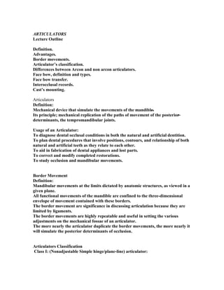 Articulators | PDF