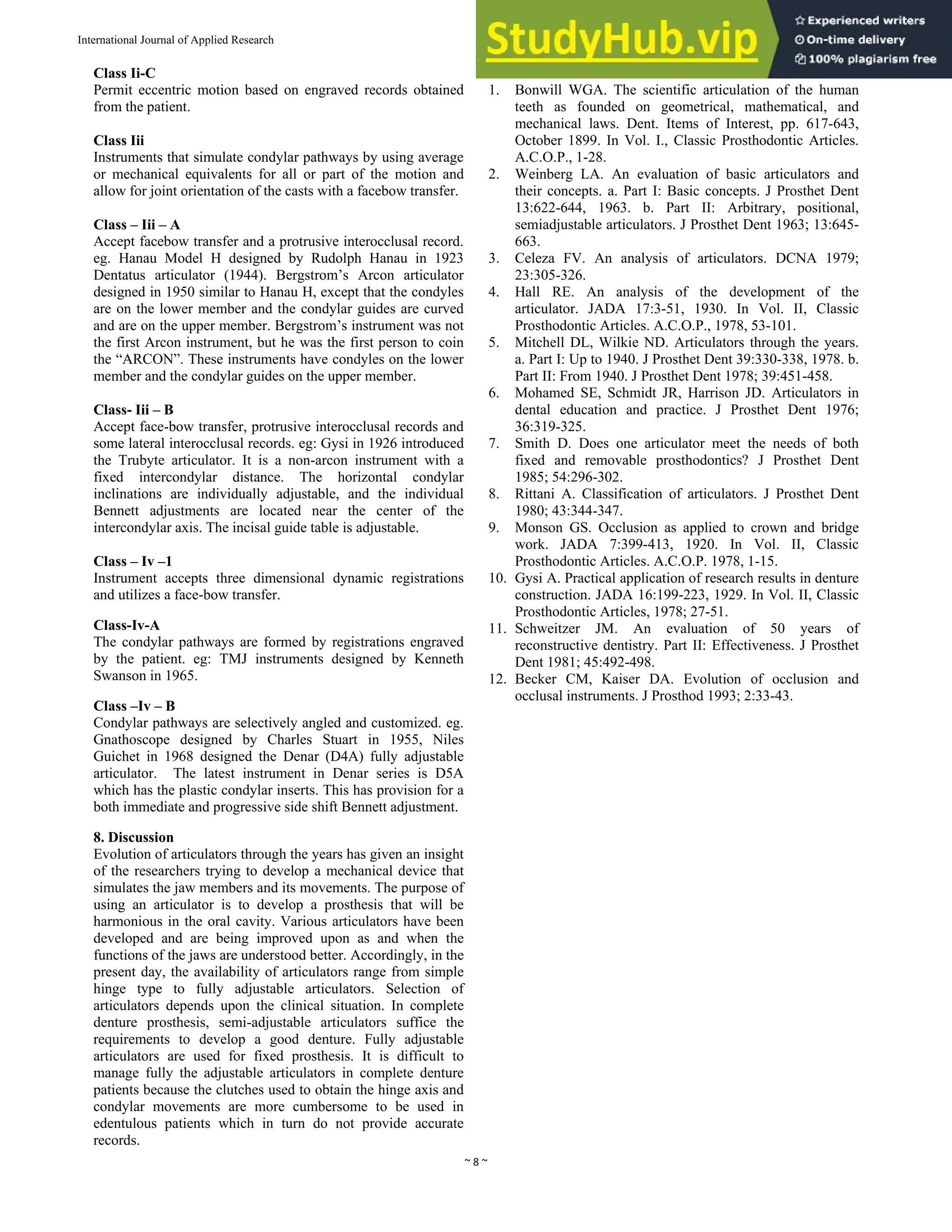 Articulators-A Review Article | PDF