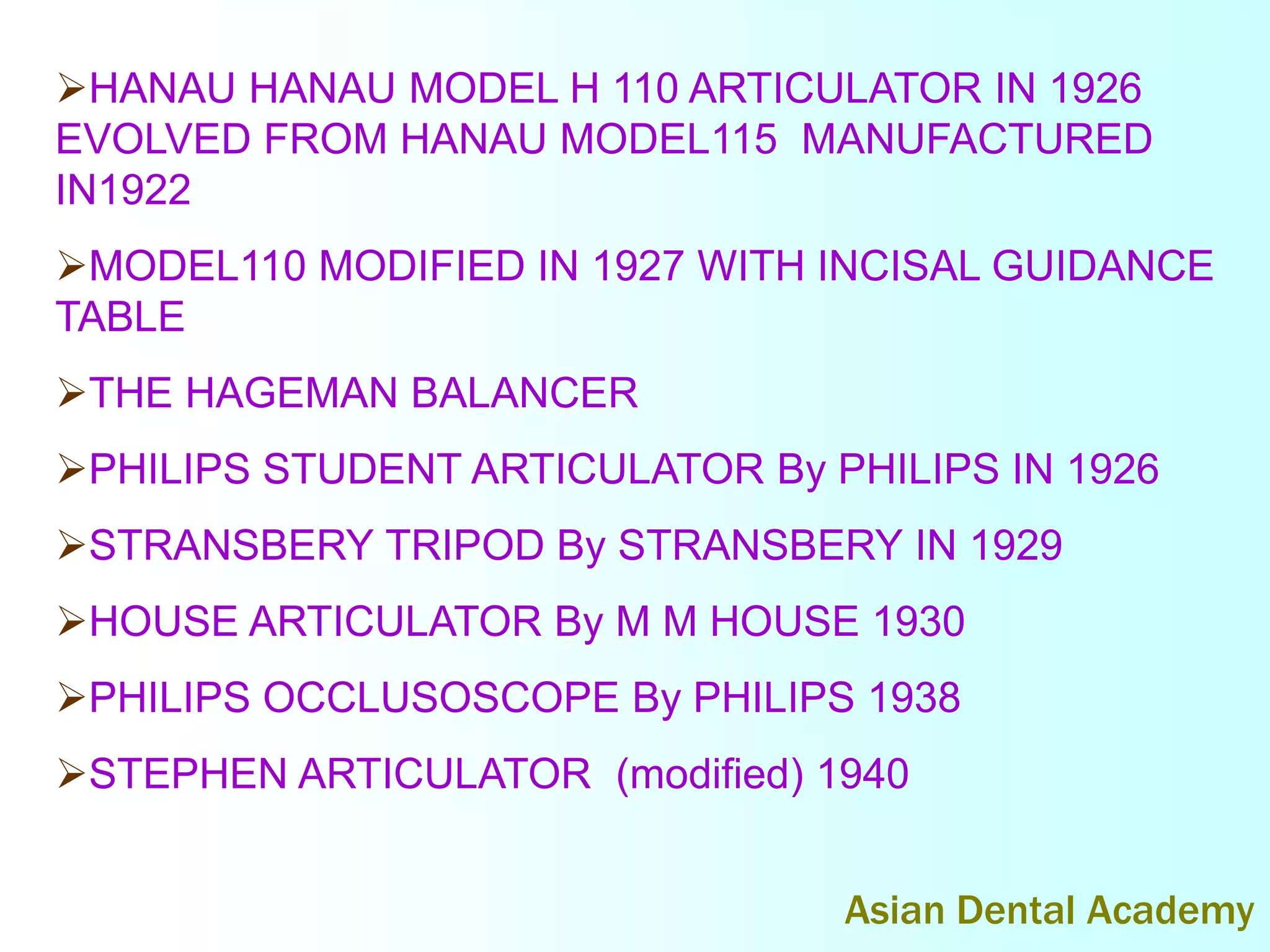 Articulators in complete dentures by #asiandentalacademy | PPTX